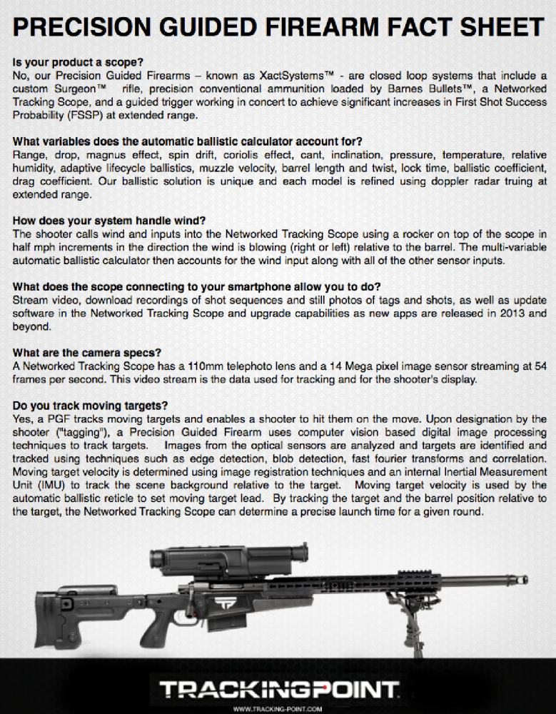 TrackingPoint Presents the World's First Precision Guided Rifle ...