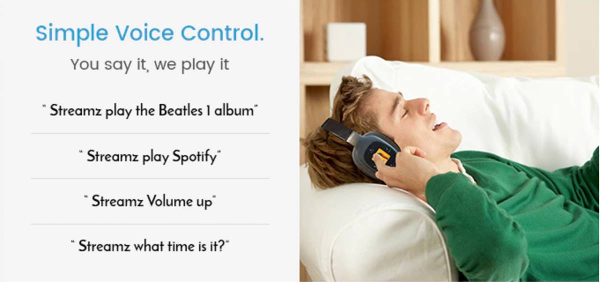 STREAMZ Headphones: All-in-One Voice Controlled Streaming Headphones ...