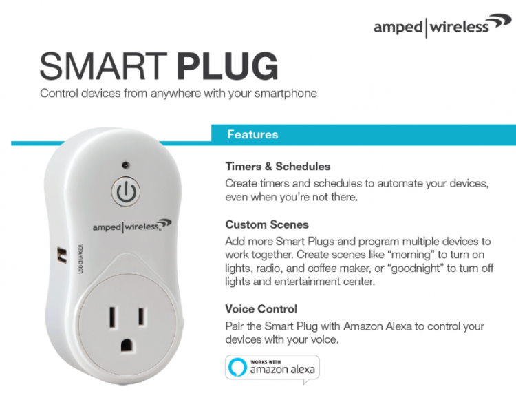 Amped Wireless Smartplug Brings Alexa Voice Control to Places You Never ...