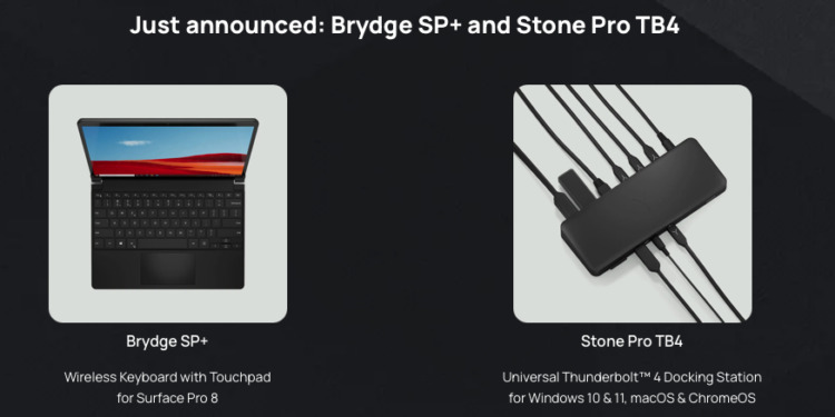 Brydge SP+ Wireless Keyboard with Touchpad for Surface Pro 8 and Brydge ...